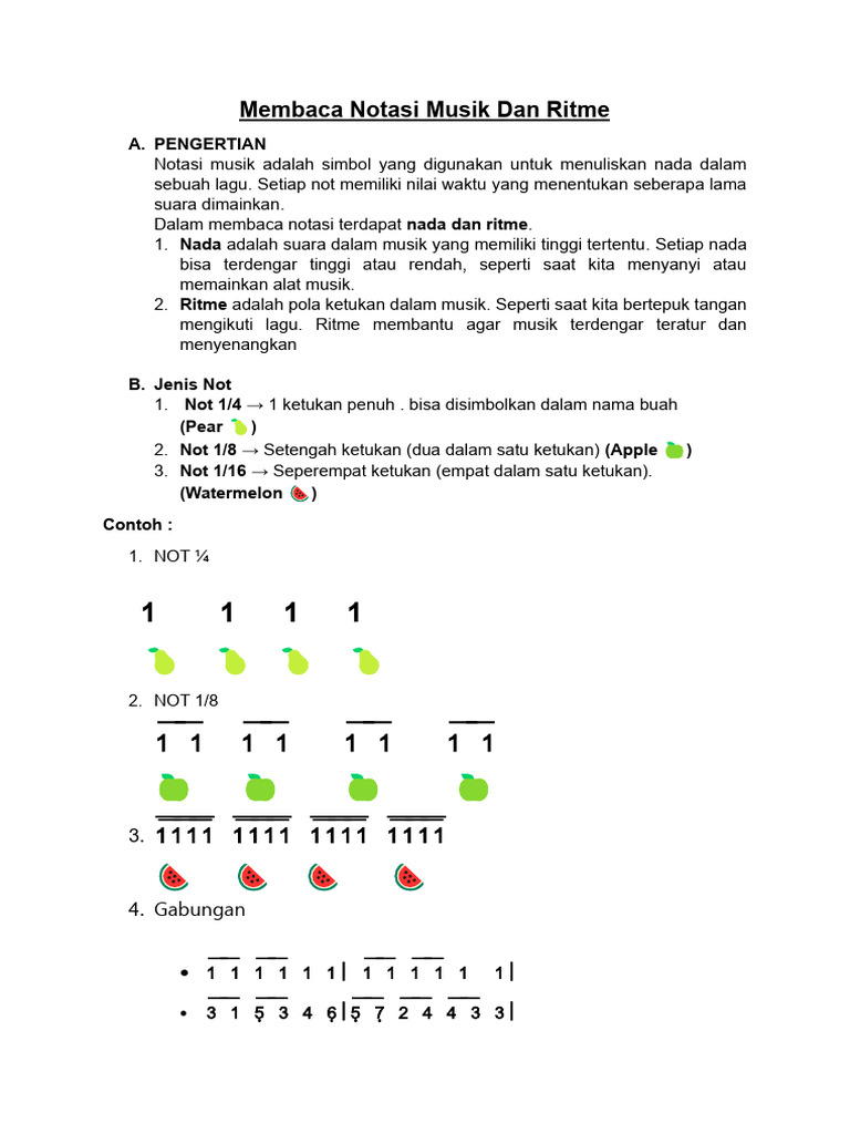 Membaca Notasi Musik dan Ritme | PDF