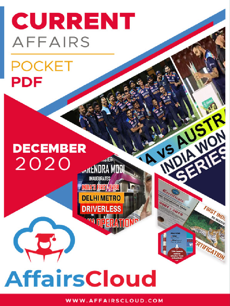 Current Affairs Pocket PDF - December 2020 by AffairsCloud | PDF