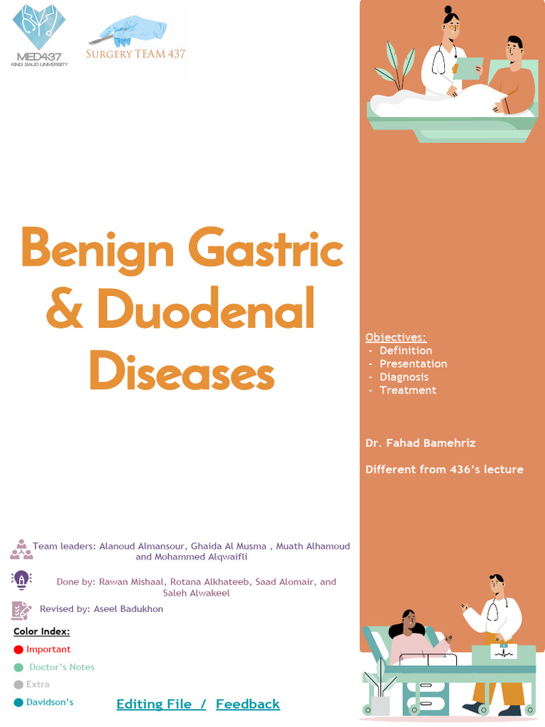 Benign Gastric & Duodenal Diseases | PDF | Stomach | Abdomen