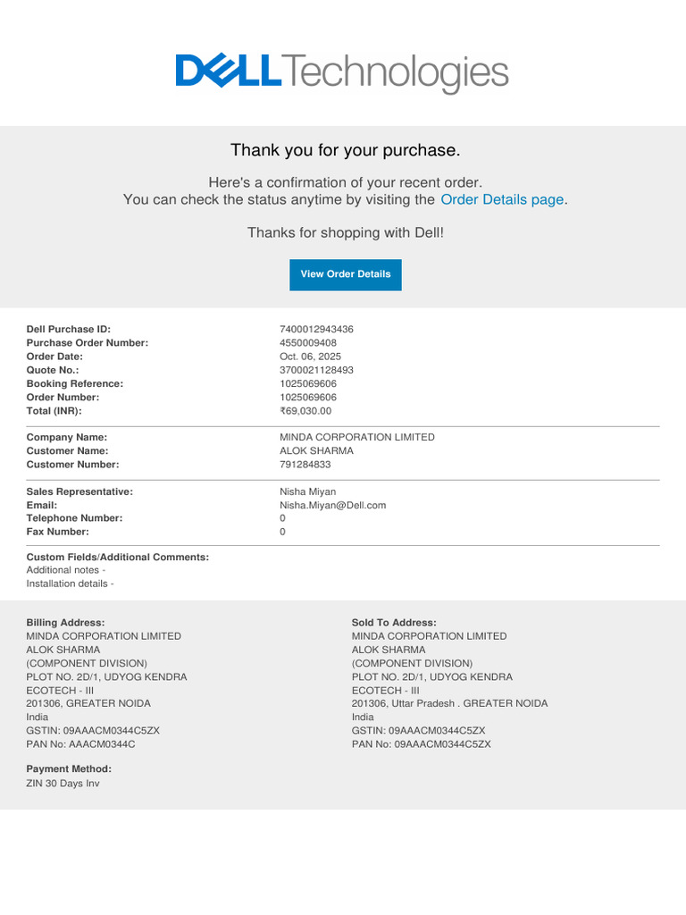 I3 Orderconfirmation 7400012943436 1025069606 1717.oc 2025 10 06 | PDF ...