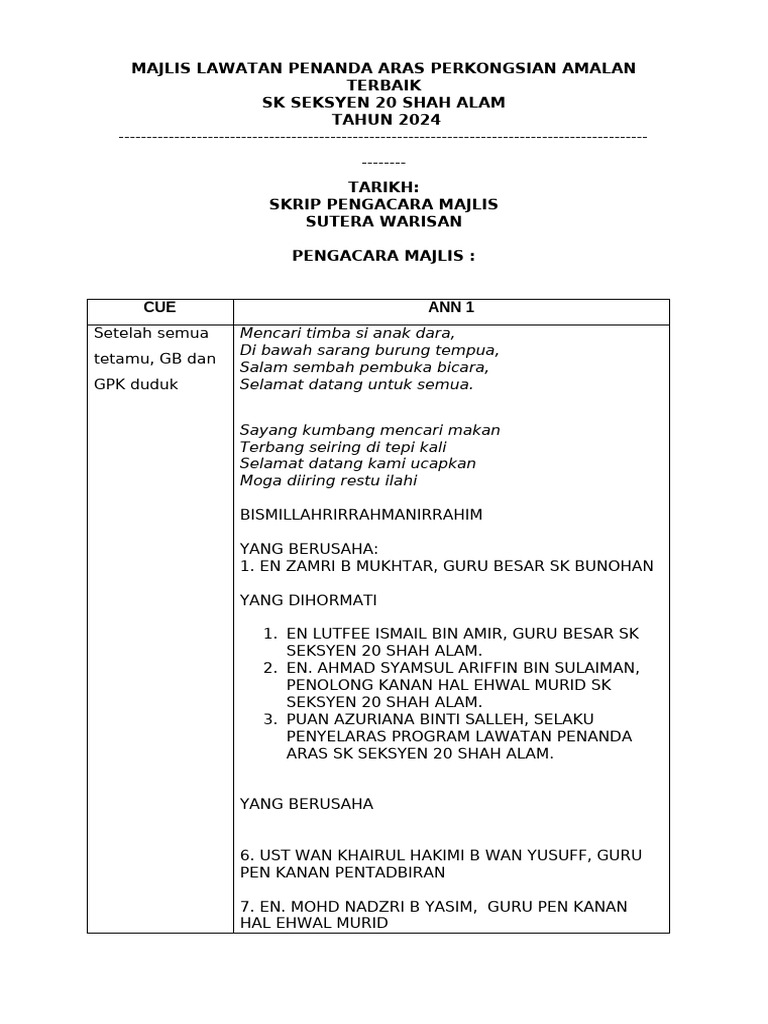 Teks Pengacara Pennda Aras SKS20SA | PDF