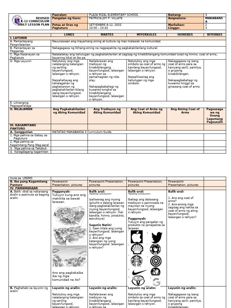 DLL Makabansa3 q2 Week3 | PDF