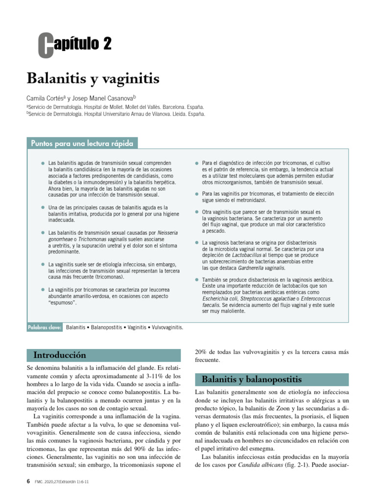 Balanitis y Vaginitis | PDF | Especialidades Medicas | Microbiología