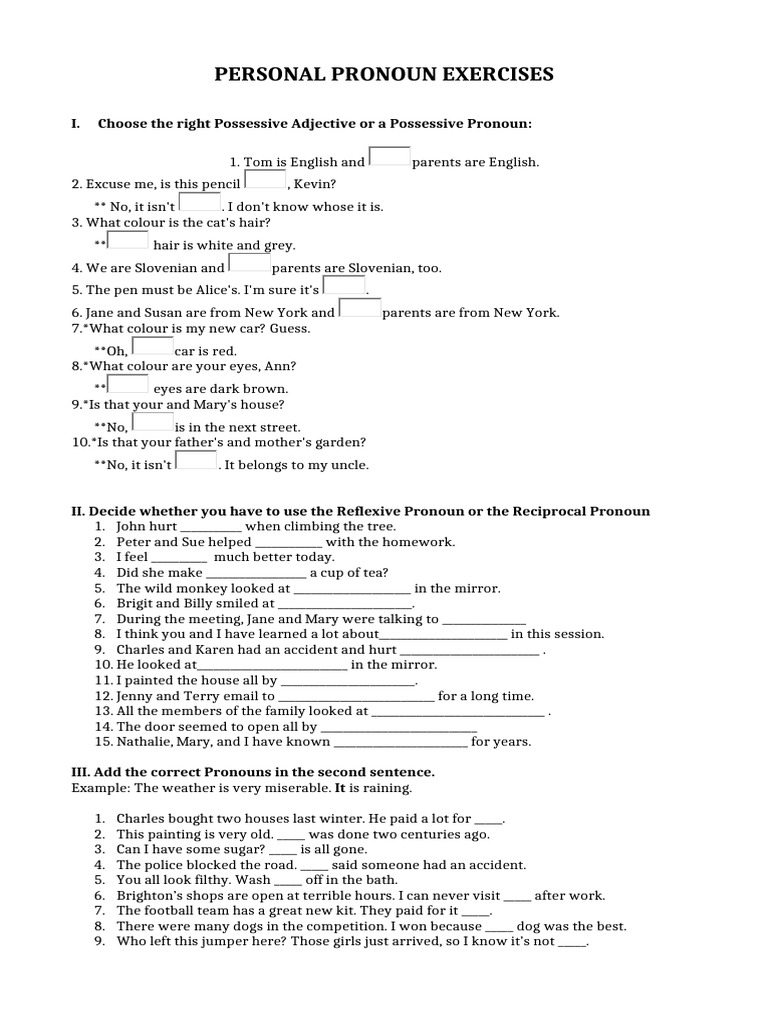 Pronoun Practice Worksheet | PDF | Little Red Riding Hood