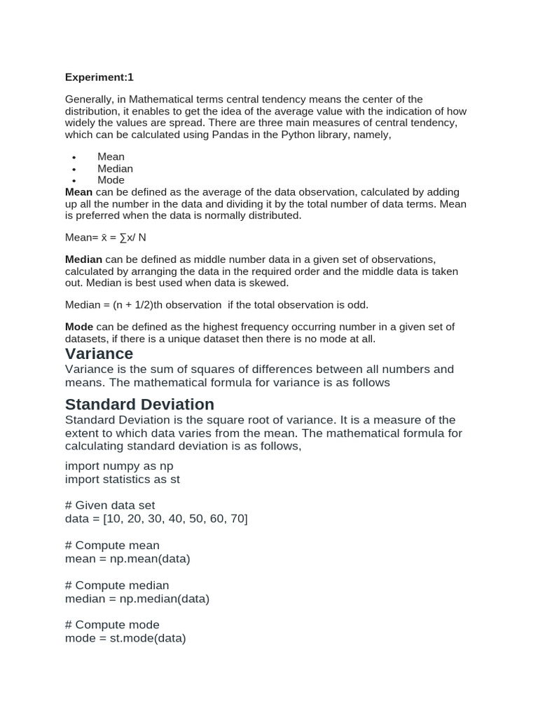 ML Experiment 1 | PDF