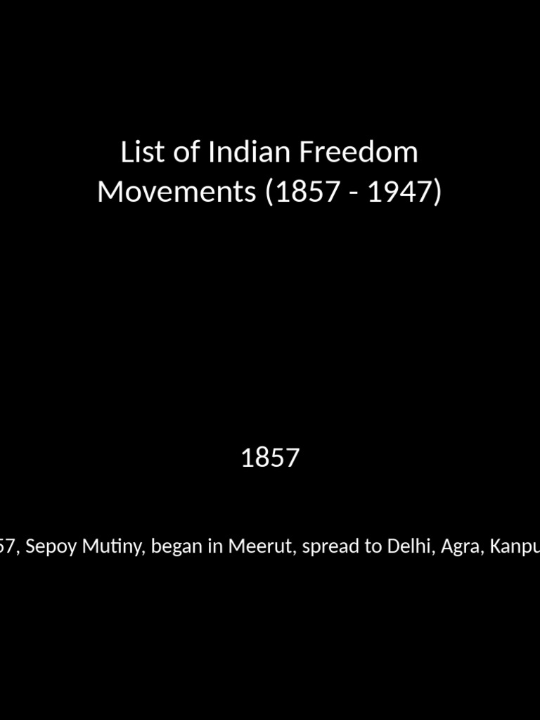 Key Indian Freedom Movements (1857-1947) | PDF