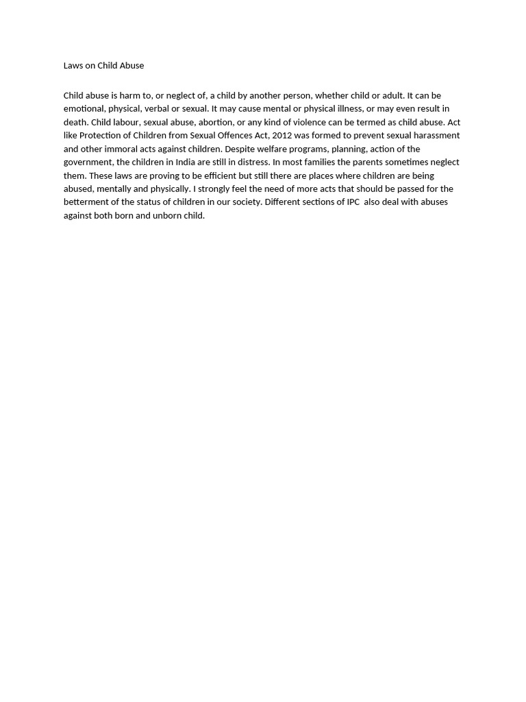 Understanding Child Abuse Laws | PDF