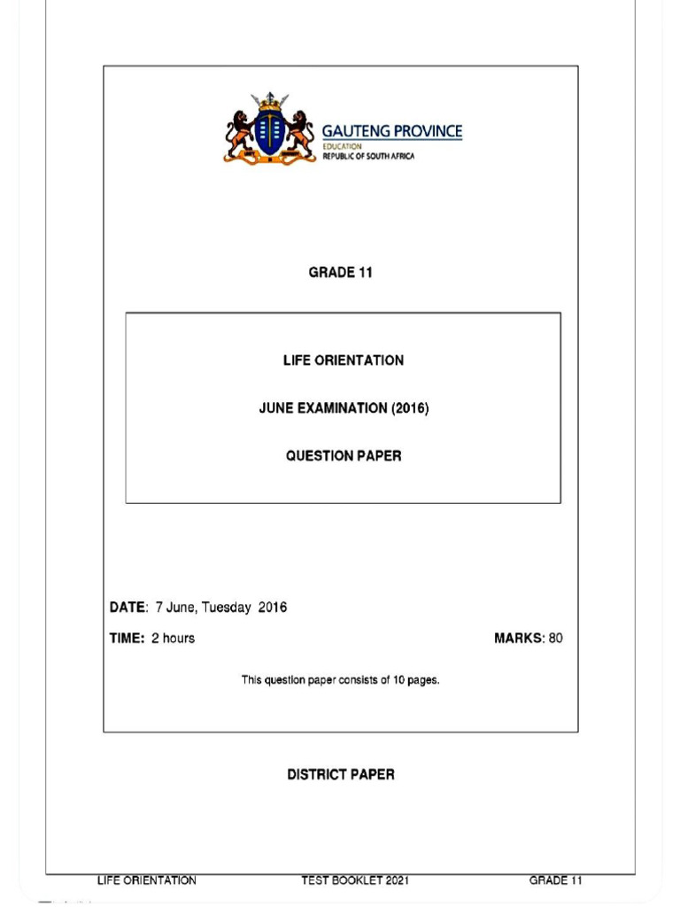 Life Orientation Booklet 2021 | PDF