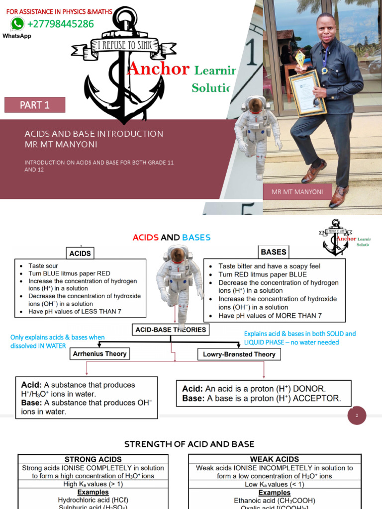 Also Acids and Base Introduction MR MT | PDF | Acid | Ph