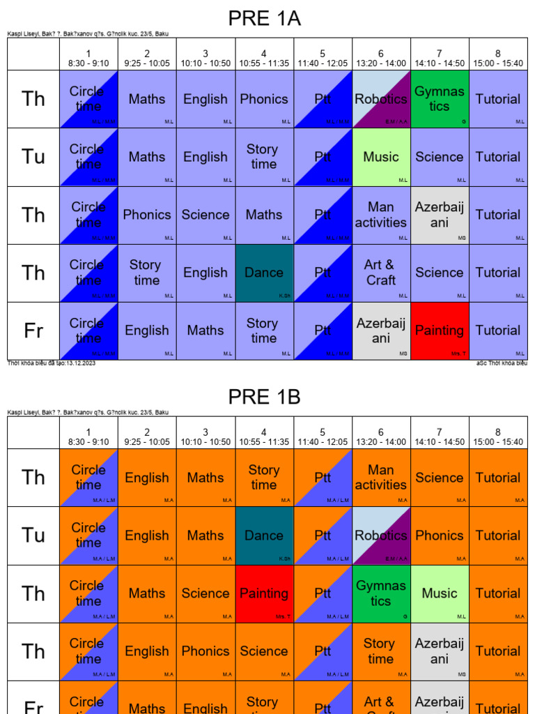Cambridge Timetable 15.12.2023 | PDF