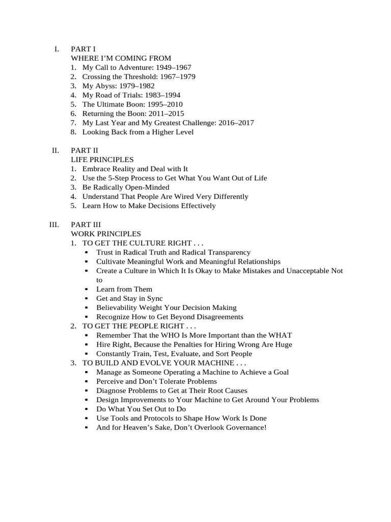 Life and Work Principles Unveiled | PDF