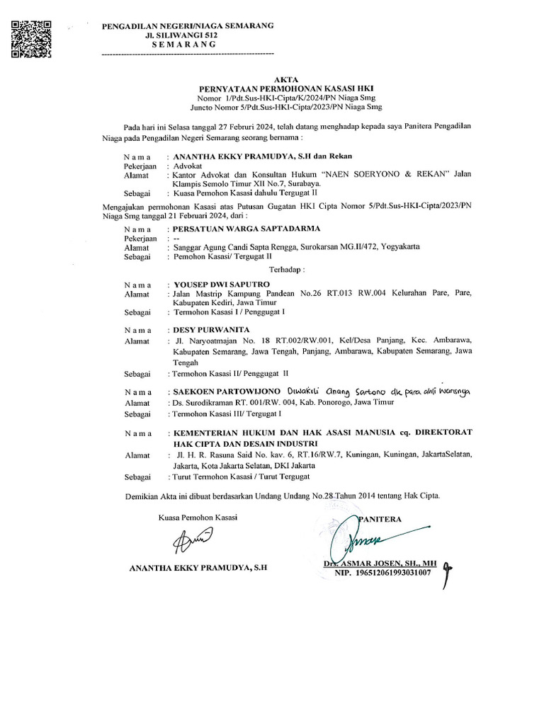 Putusan 5 PDT - Sus-Hki-Cipta 2023 PN Niaga Smg. 20240916120957 | PDF