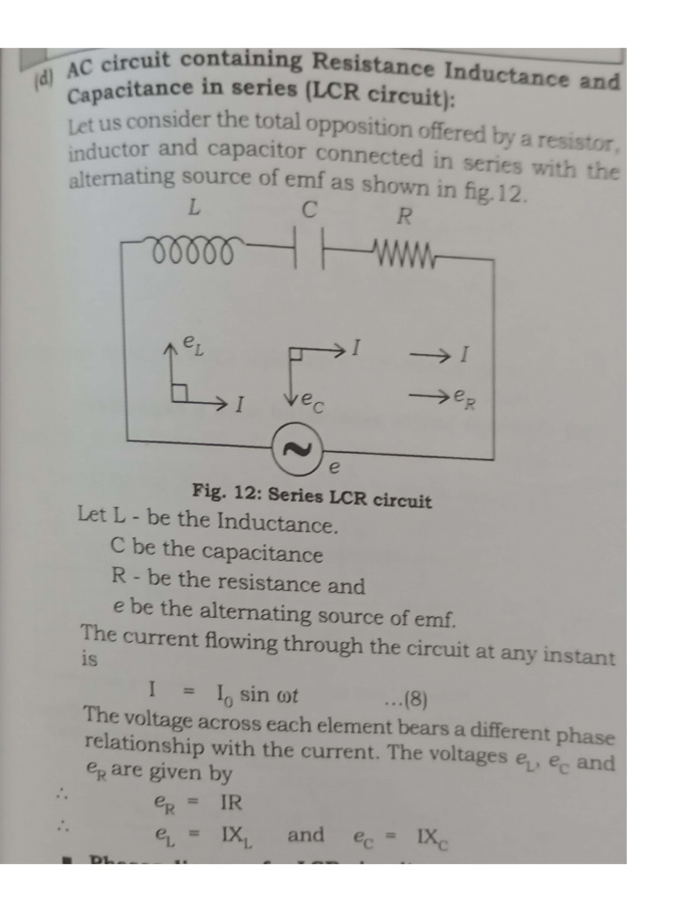 LCR Series Ac Circuit | PDF