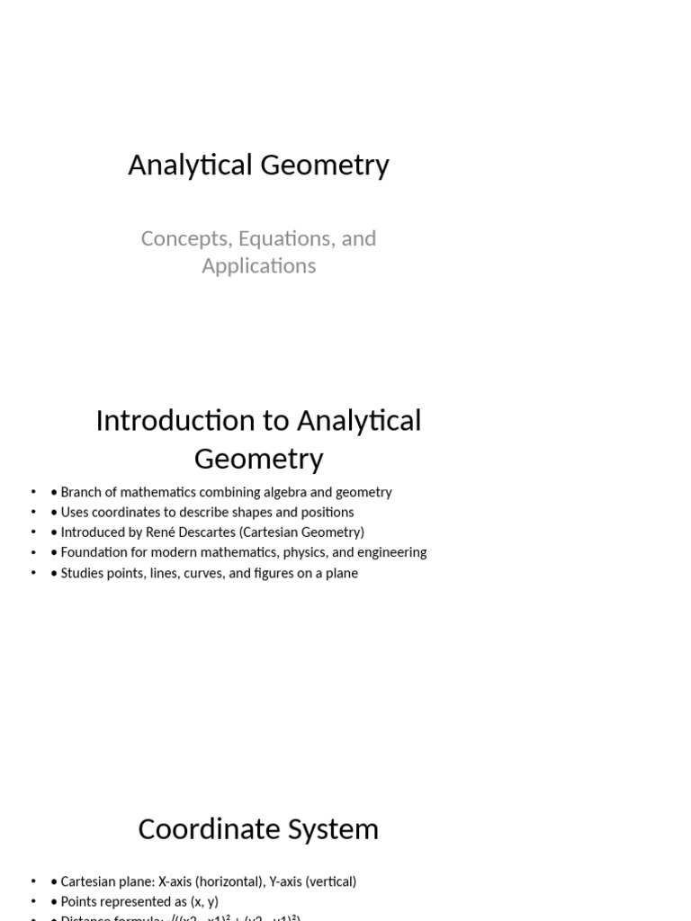 Analytical Geometry Improved | PDF | Line (Geometry) | Analytic Geometry
