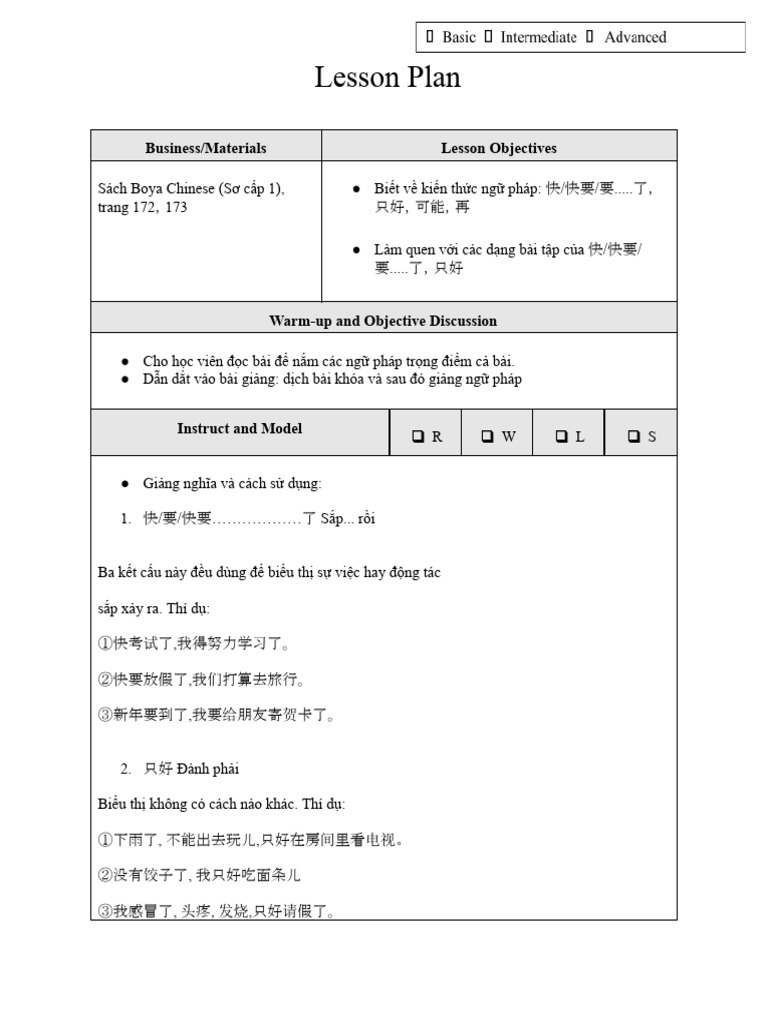 Teaching Plan Ms Thy | PDF