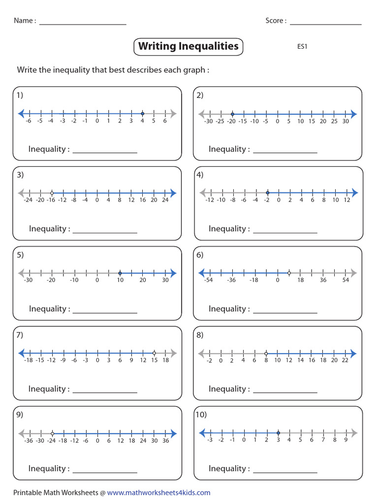 Writing Inequalities 1 | PDF