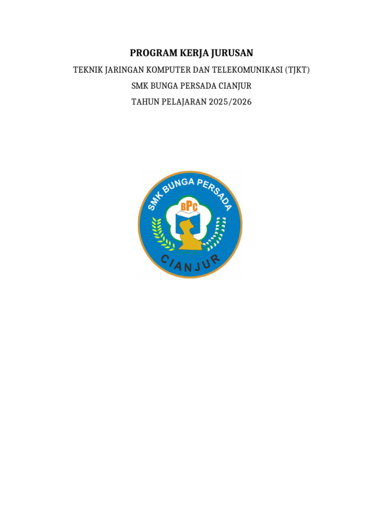 Program Kerja TJKT SMK Bunga Persada 2025 | PDF