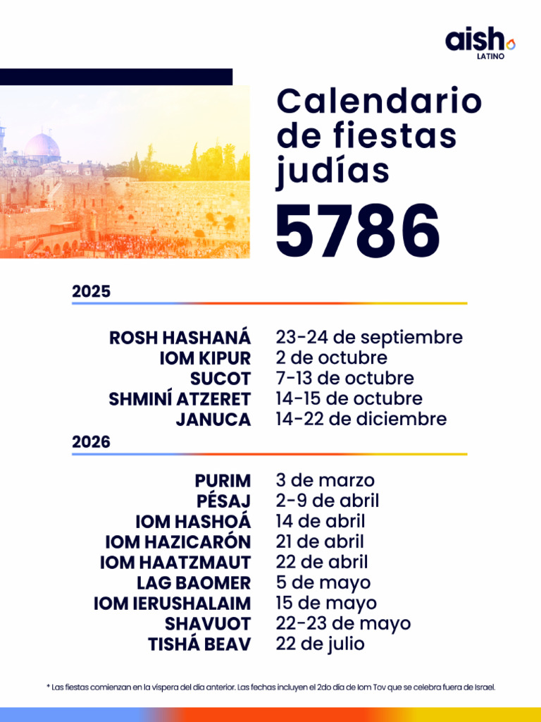 Calendario Judio 5786 Letter 1 | PDF