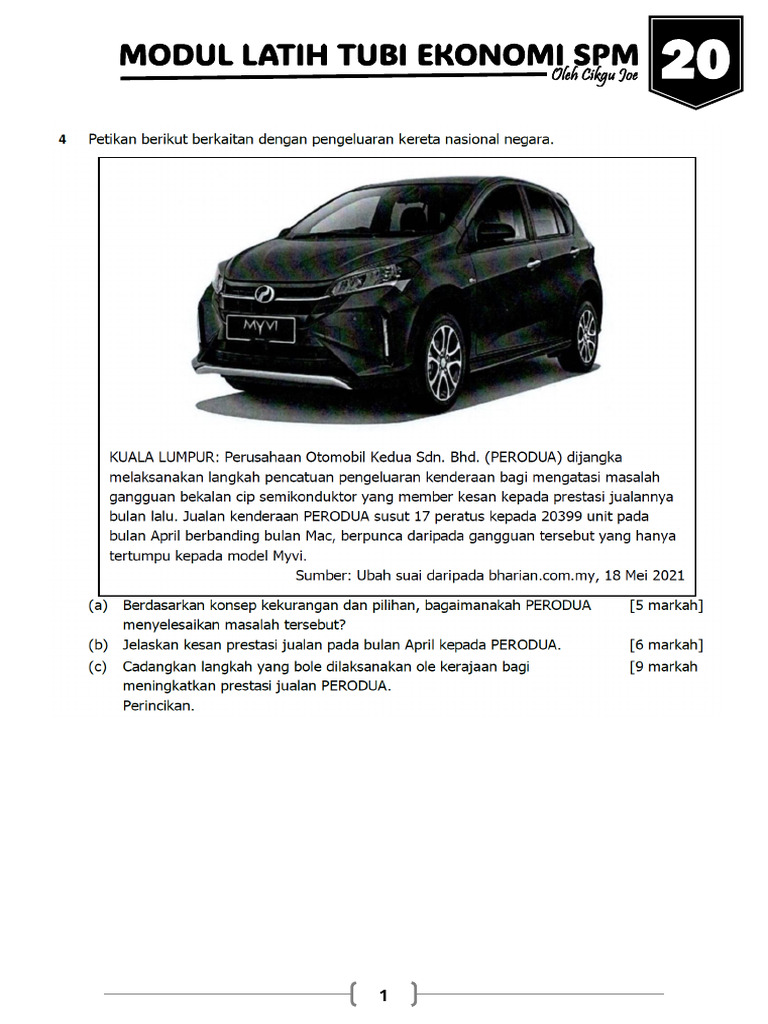 Modul Latih Tubi Ekonomi SPM 20 | PDF