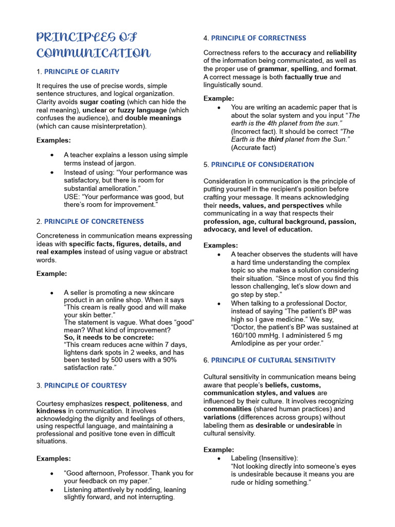 Principles of Communication | PDF | Communication | Nonverbal Communication