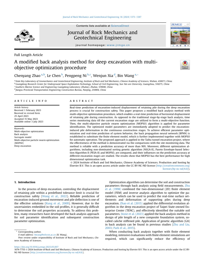 2024 - CHENYANG ZHAO - A Modified Back Analysis Method For Deep ...