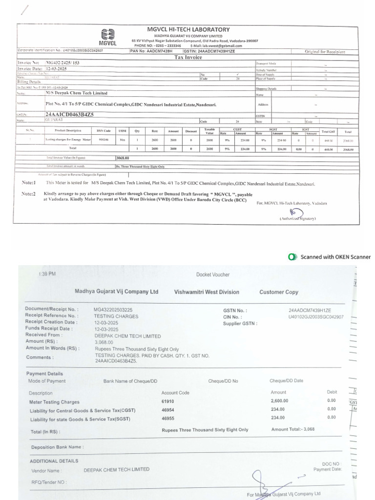 Meter Testing Charge MGVCL | PDF