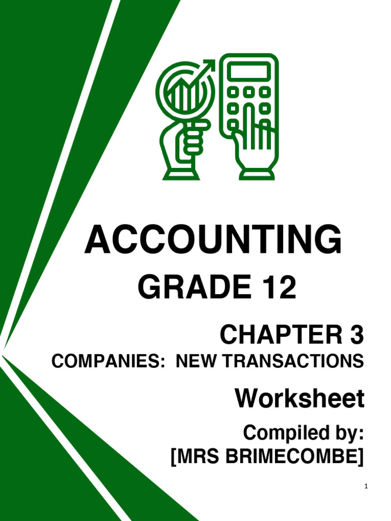 Grade 12 Accounting: Company Transactions | PDF | Debits And Credits ...
