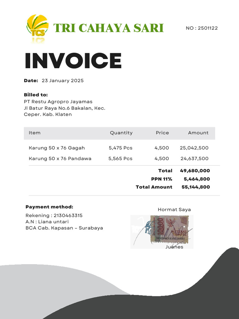 Black and Gray Minimal Freelancer Invoice | PDF
