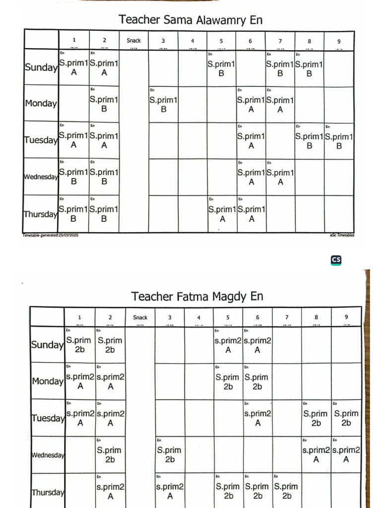 Semi Schedules - 1 | PDF