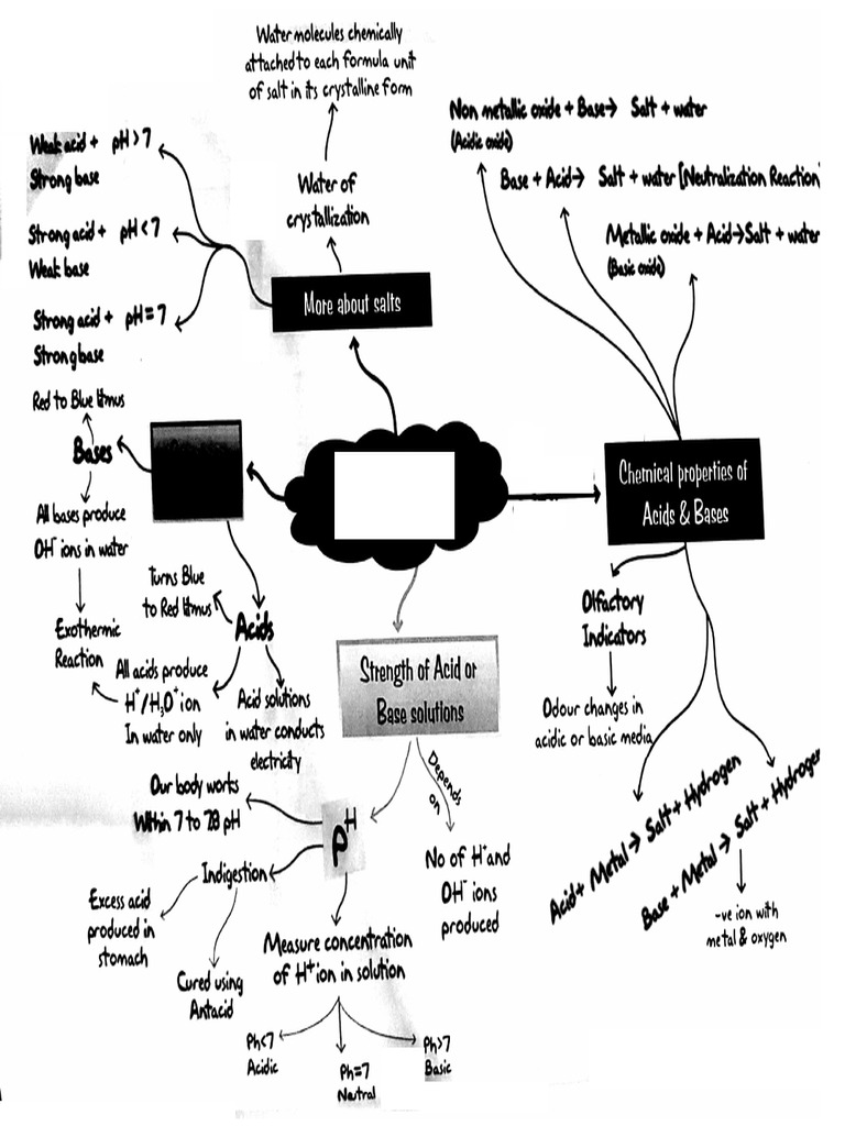 Mind Map-Acids Bases and Salts | PDF