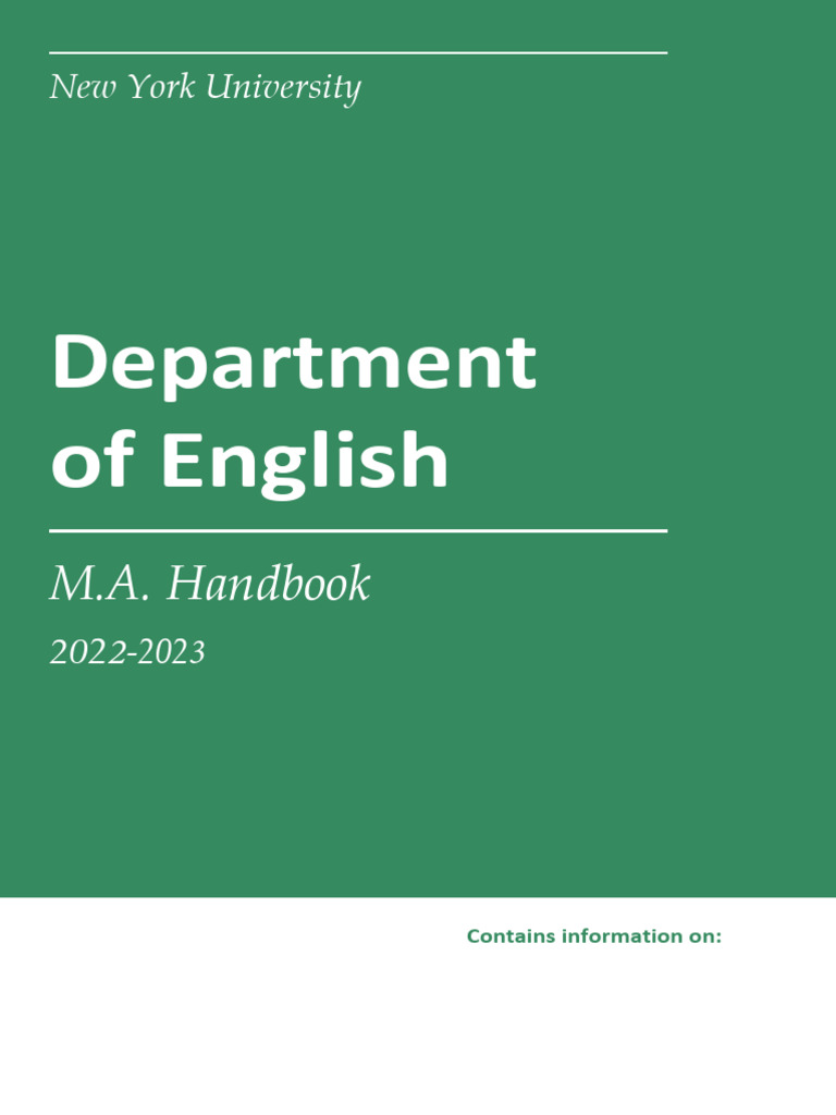 MA - Handbook 2022-2023 | PDF | Thesis | Master Of Arts