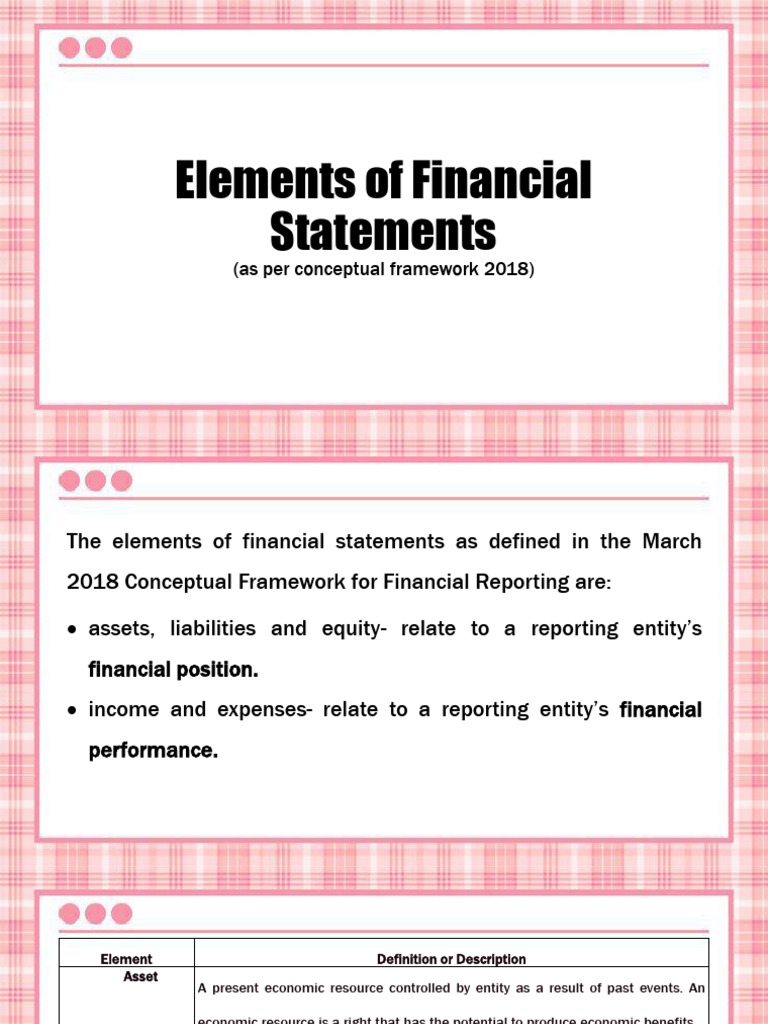 Elements of Financial Statements | PDF | Equity (Finance) | Liability ...