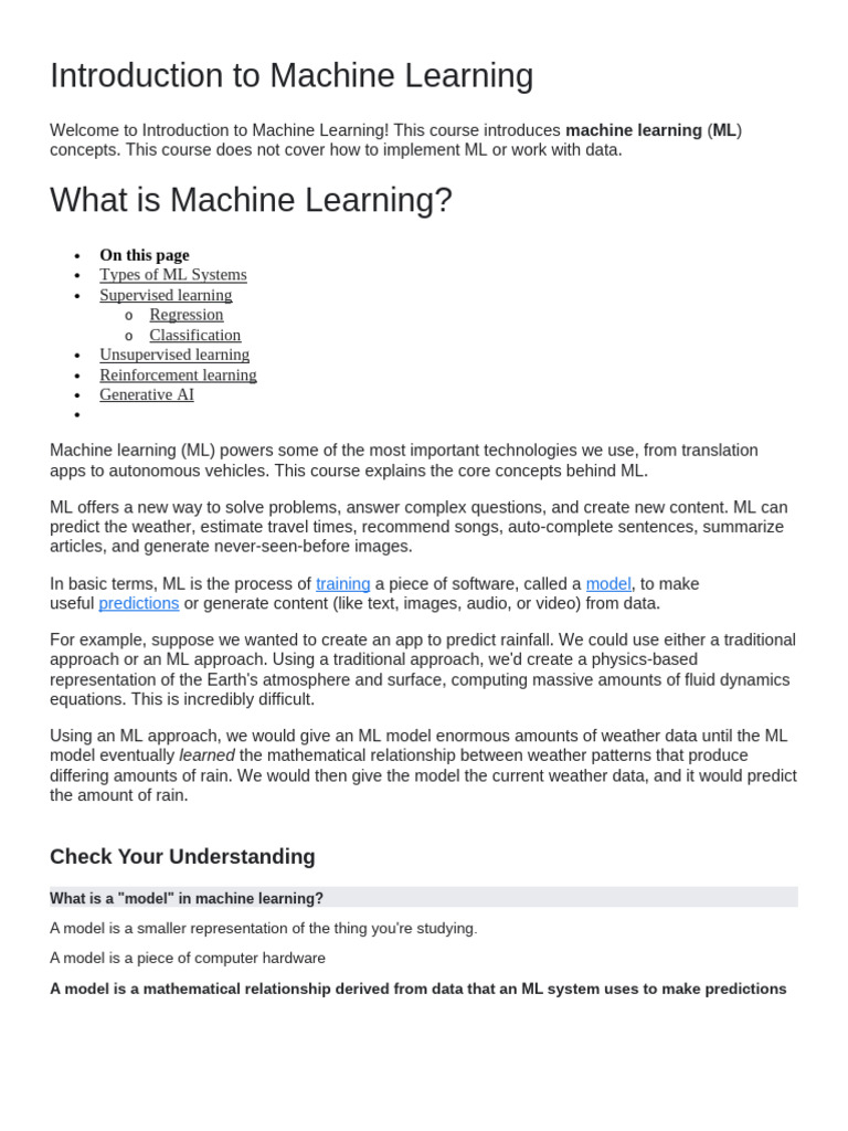 Introduction To Machine Learning | PDF | Machine Learning | Learning