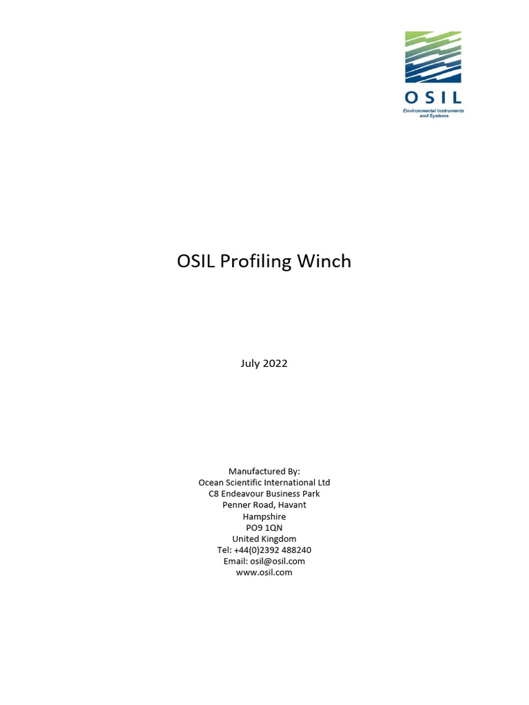 OSIL Profiling Winch Overview Guide | PDF | Screw | Belt (Mechanical)