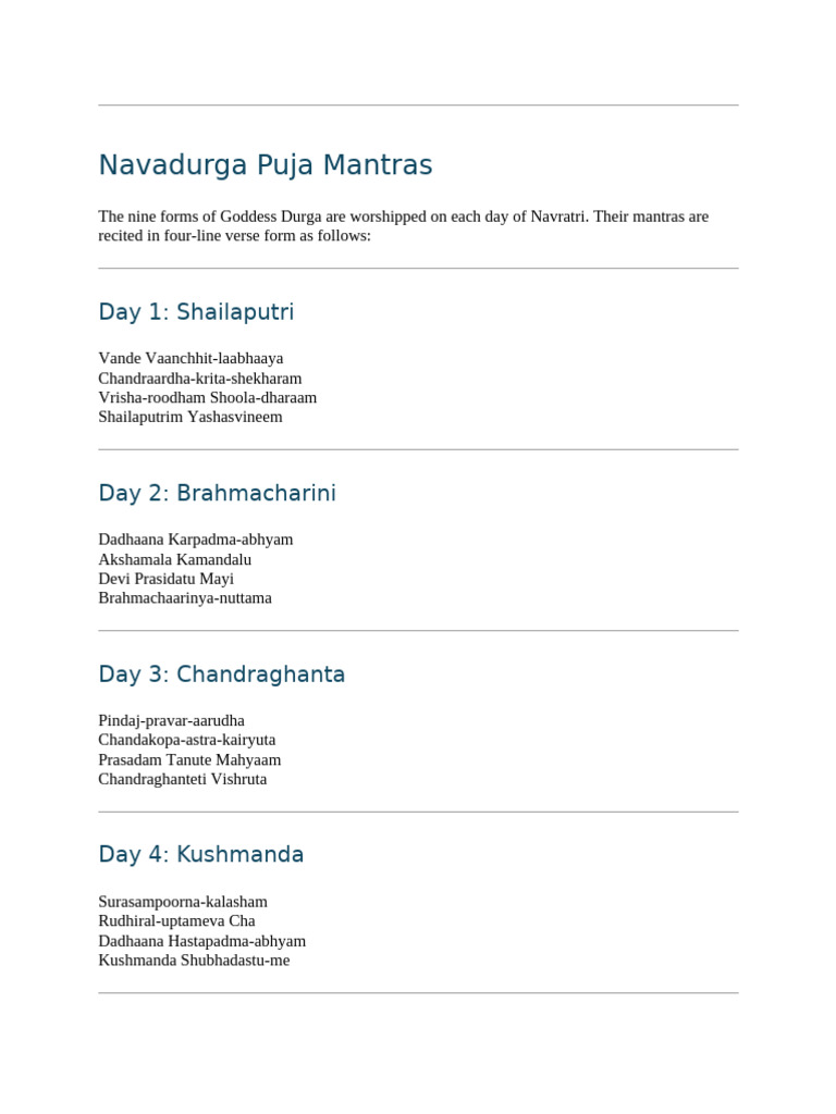 Durga Shlokas | PDF