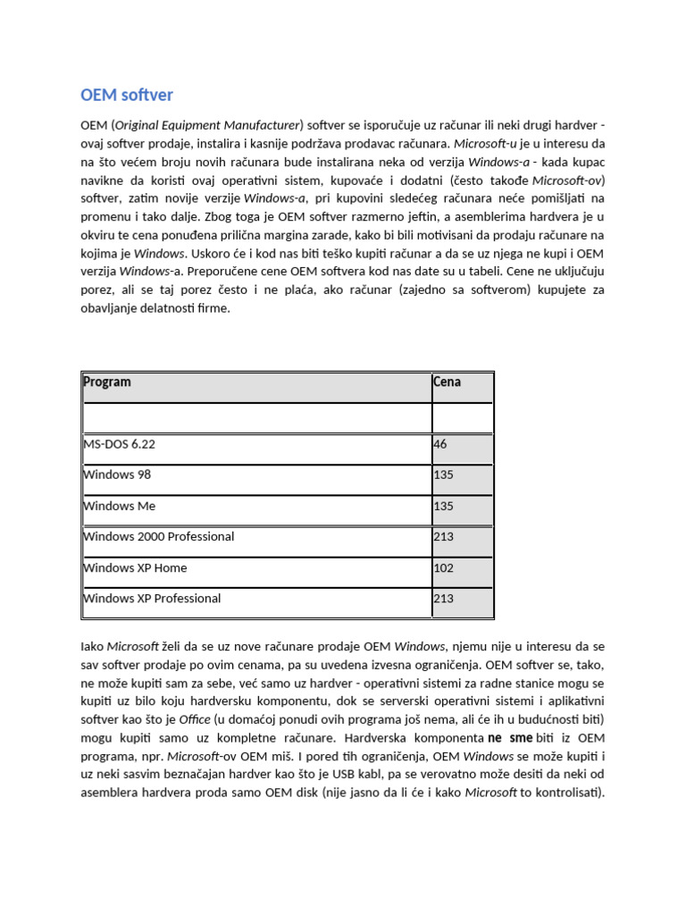 OEM Softver | PDF