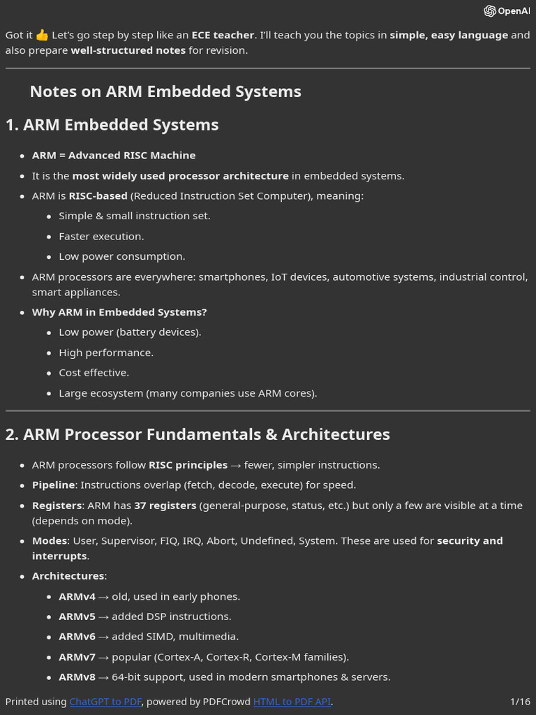? Notes On ARM Embedded Systems | PDF | Scheduling (Computing ...