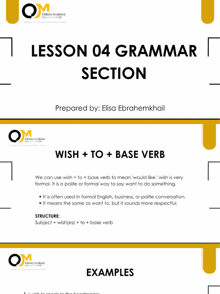 Lesson 04 Grammar Section | PDF
