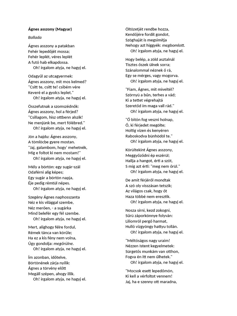 Ágnes Asszony | PDF