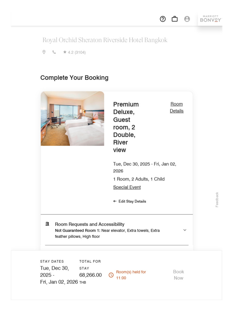 Marriott Find & Reserve - Review Reservation Details - Royal Orchid ...