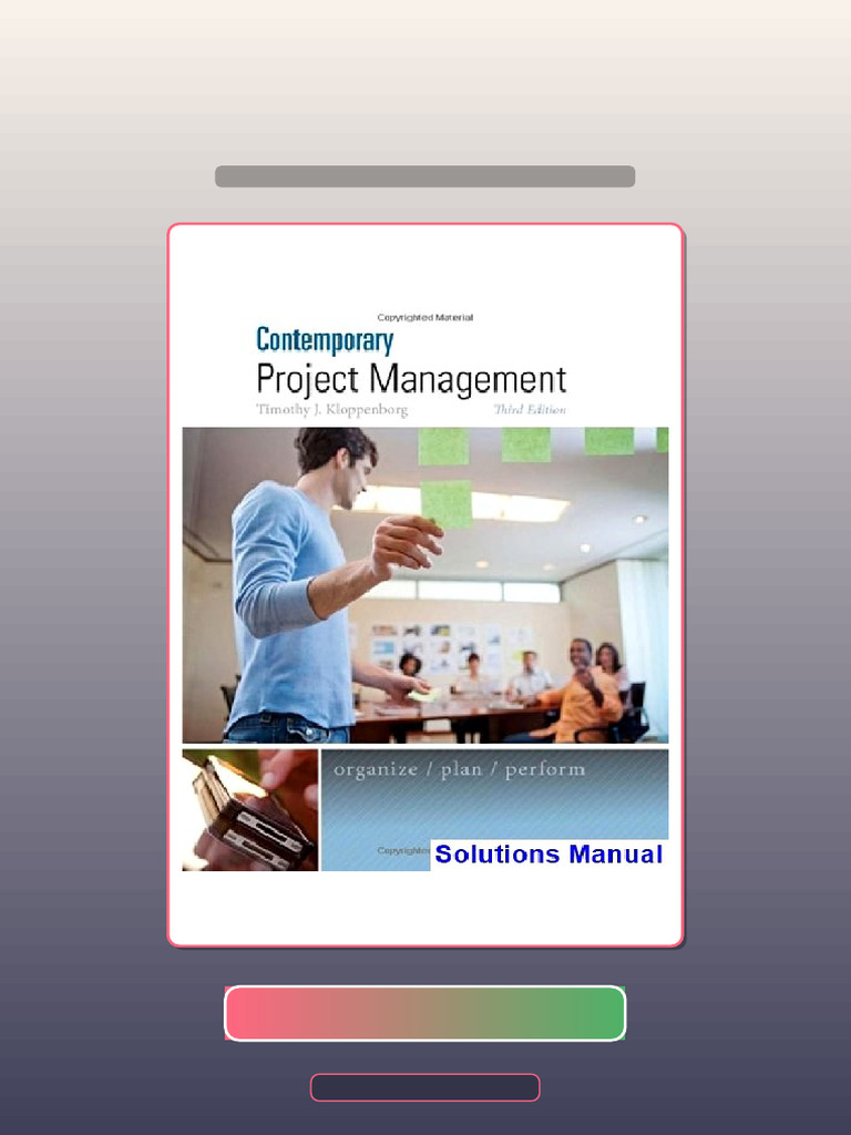 Complete Contemporary Project Management 3rd Edition Timothy ...