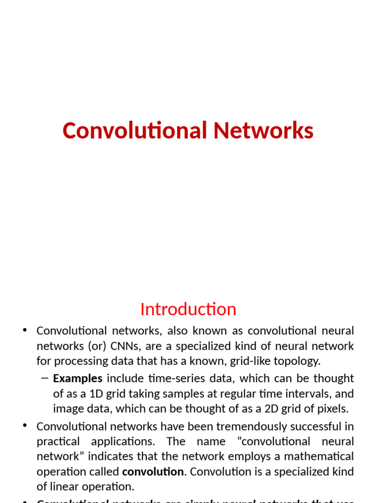 Convolutional Networks | PDF | Convolution | Function (Mathematics)
