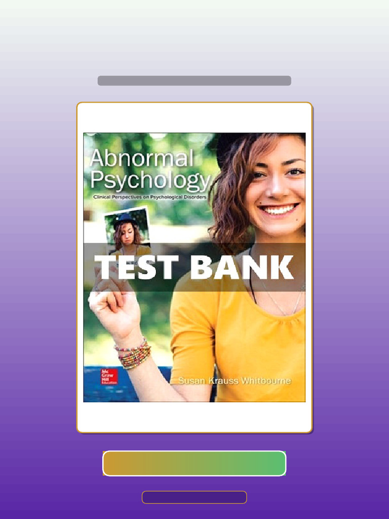Abnormal Psychology 9 Ed Whitbourne eBook and TestBank Bundle Get It ...