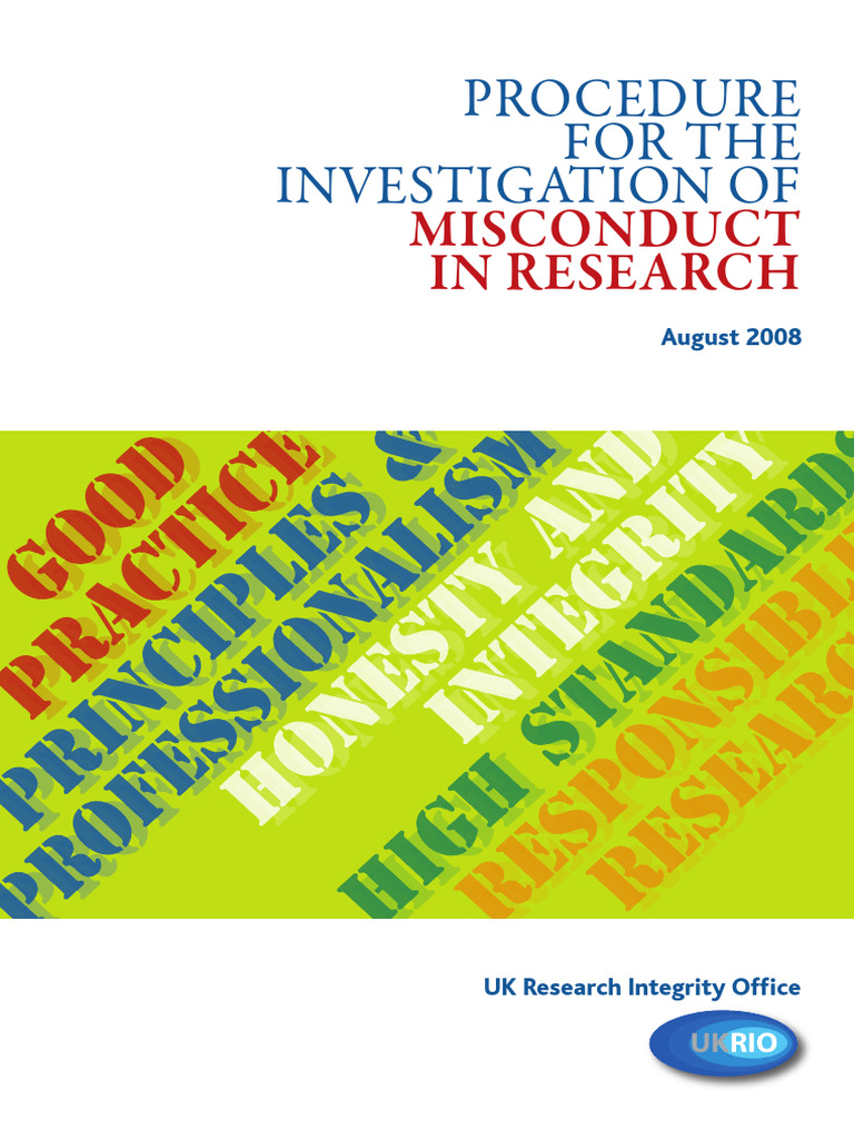 UKRIO Procedure For The Investigation of Misconduct in Research | PDF ...