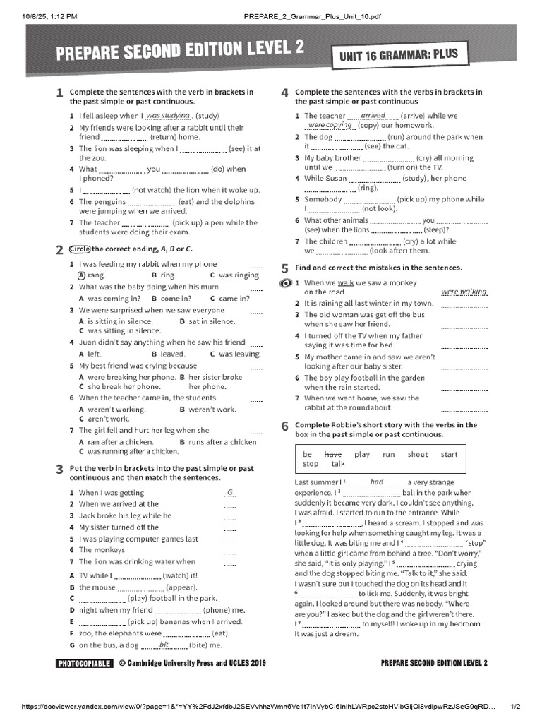 PREPARE 2 Grammar Plus Unit 16 | PDF