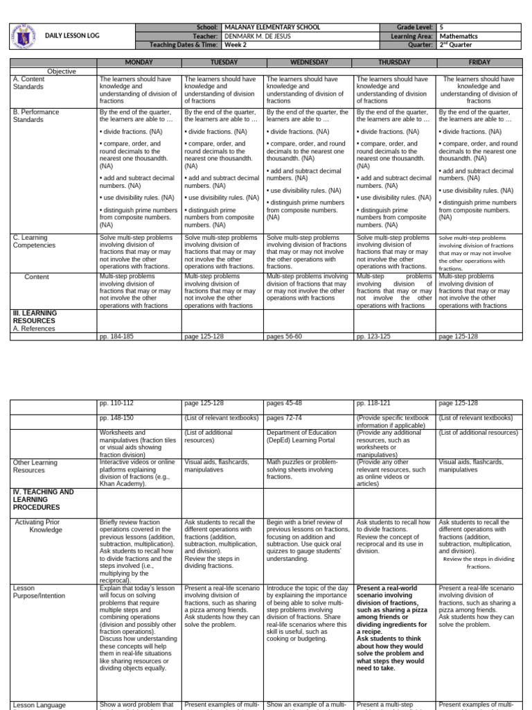 Mathematics 5 Q2 Week 2 | PDF | Multiplication | Pound (Mass)