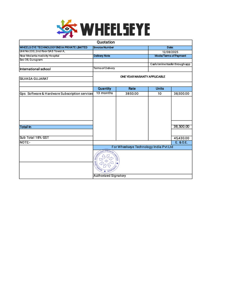 Quotation International School | PDF