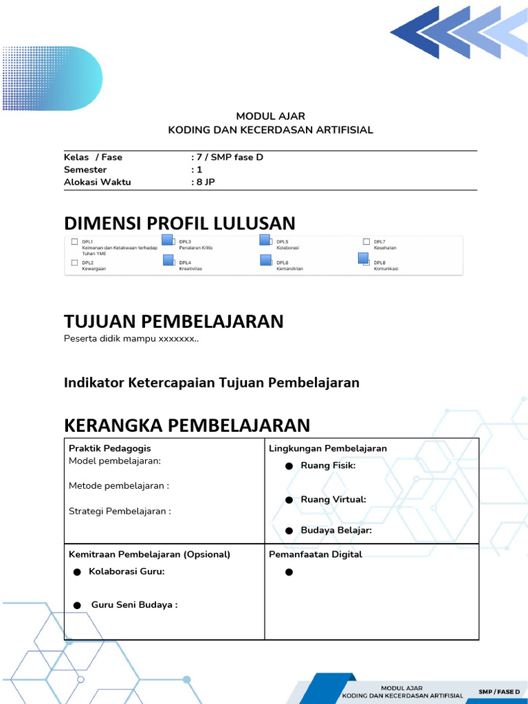 Modul Ajar Koding SMP Fase D | PDF