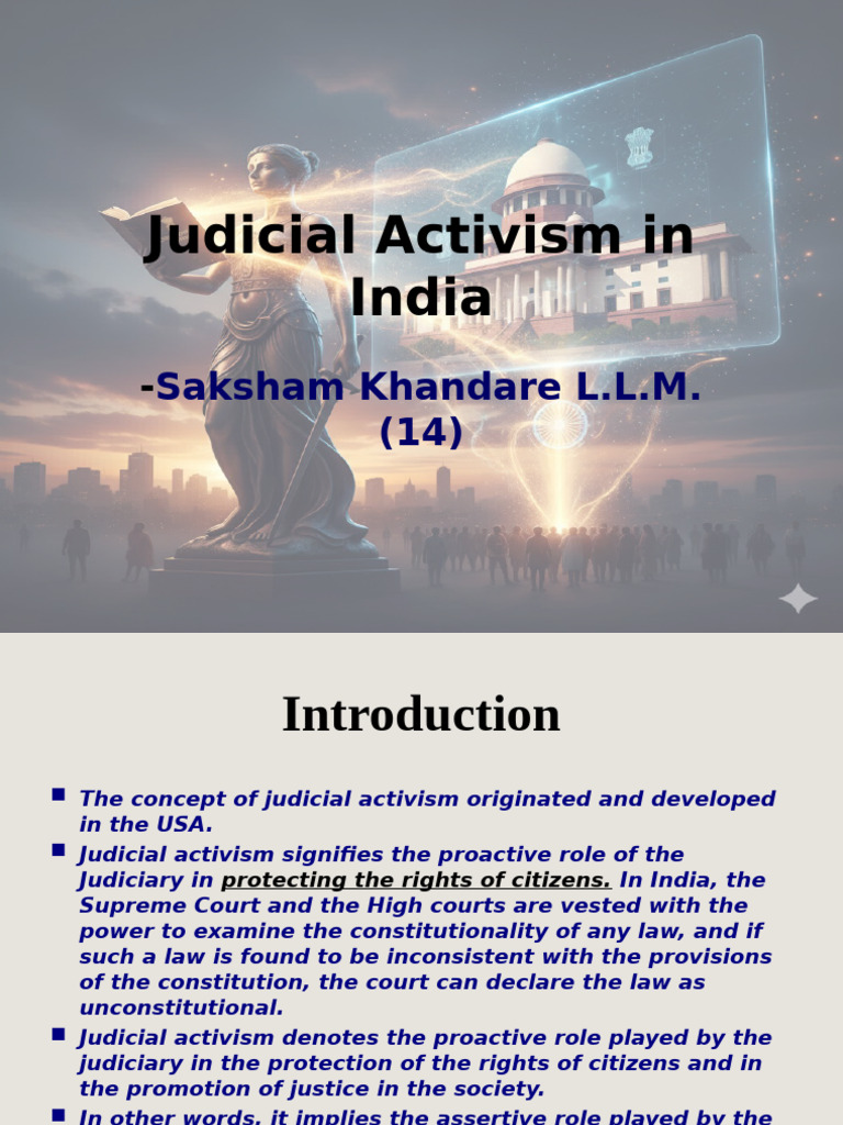 Judicial Activism in India Explained | PDF | Constitutional Law ...