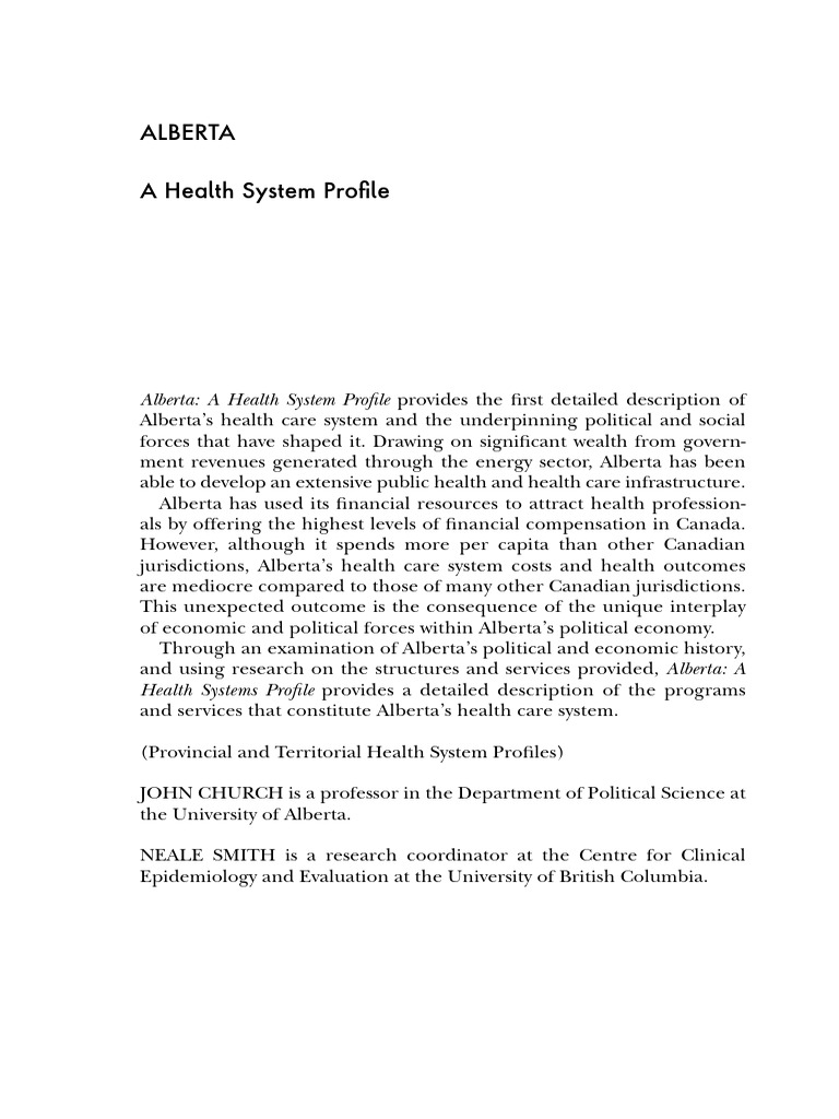 Alberta Health System Overview | PDF | Alberta | Health Care